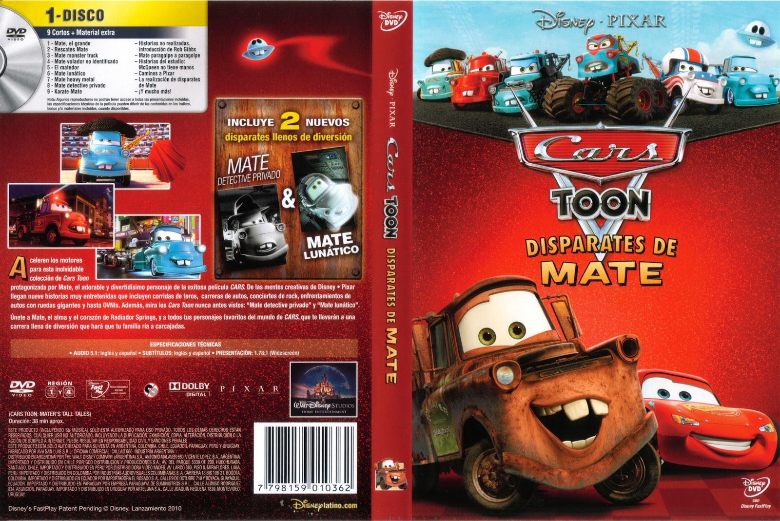 PELICULAS DVD FULL: CARS TOON: LOS CUENTOS DE MATE - (Cars Toons: Mater ...